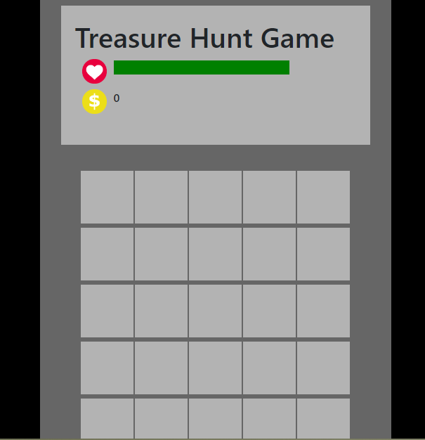 Treasure Hunt Game in JavaScript Free Source Code | SourceCodester